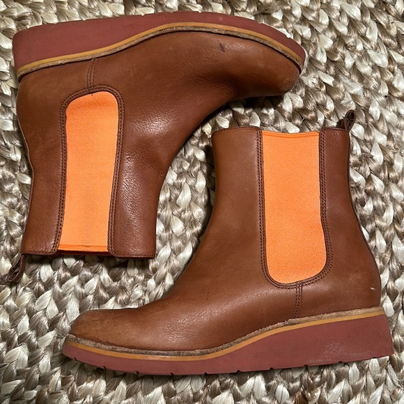 Cole Haan | Shoes | Cole Haan Nike Air Booties Brown Orange Waterproof ...
